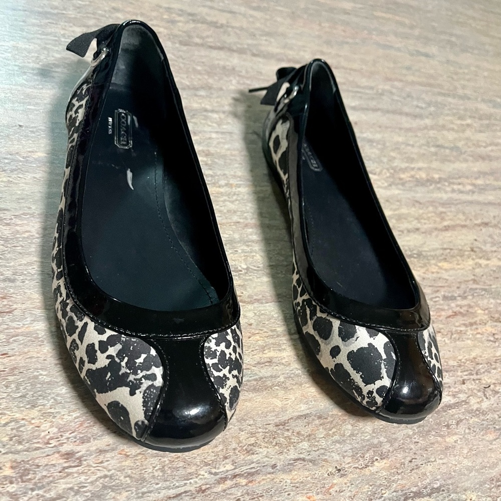 Coach Reagan Animal Print Flat Shoes/ Loafers - Gem